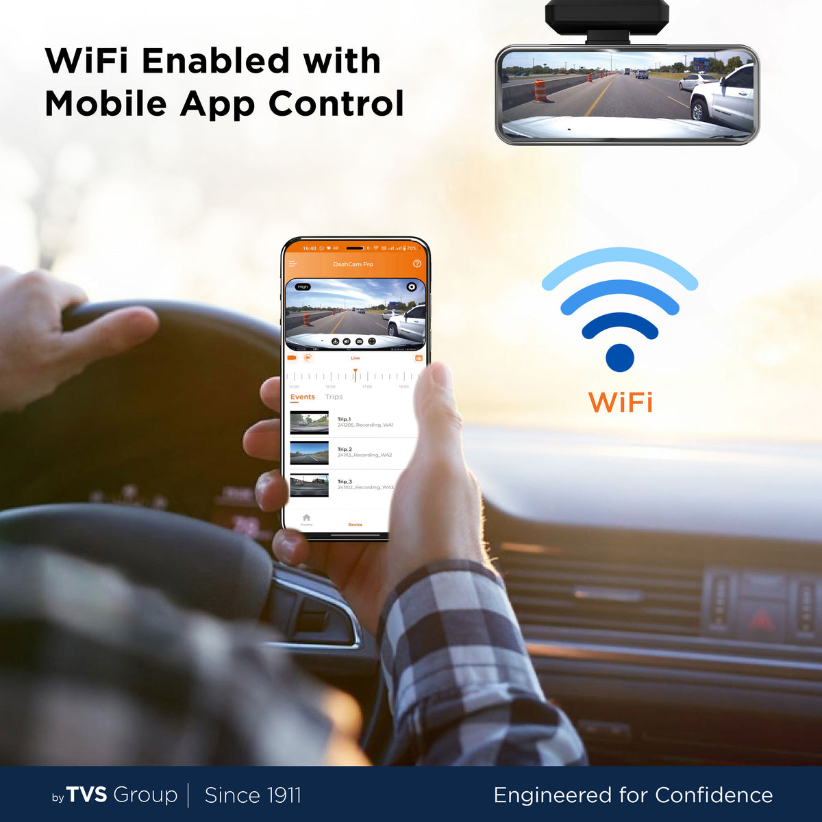 myTVS DVR-04 Dashcam Pro Plus 4K Front Rear DVR with Wi-Fi